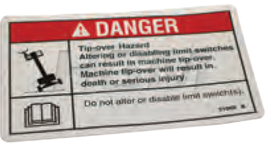Genie GN31060 : DECAL - TIP OVER HAZARD : HGM Forklift Parts